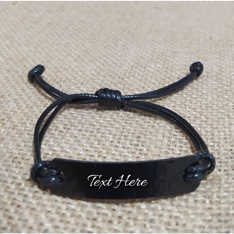 Korean Rope Plate Bracelet Free to Engrave Names | Shopee Singapore