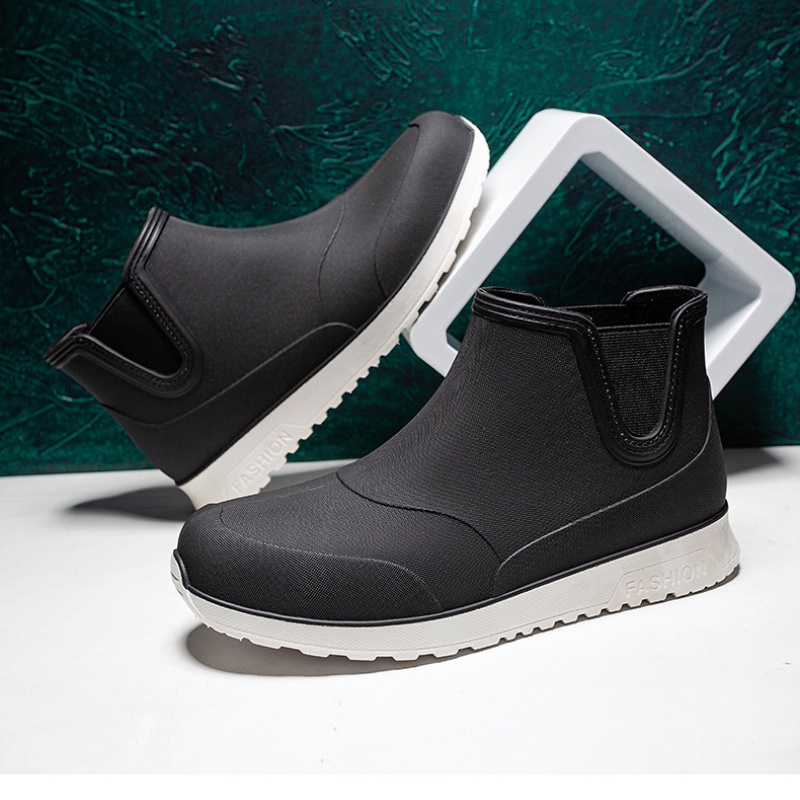 Rain Boots Man Rubber Boots Fashion Ankle Boots Round Toe Plarform ...