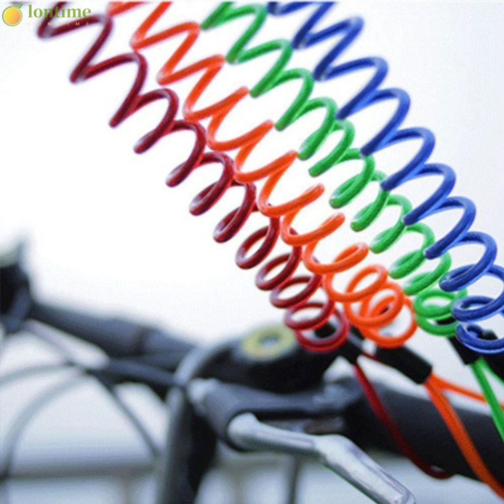 LONTIME 2.5m Safety Bicycle Lock Rope Security Reminder Helmet Wire ...