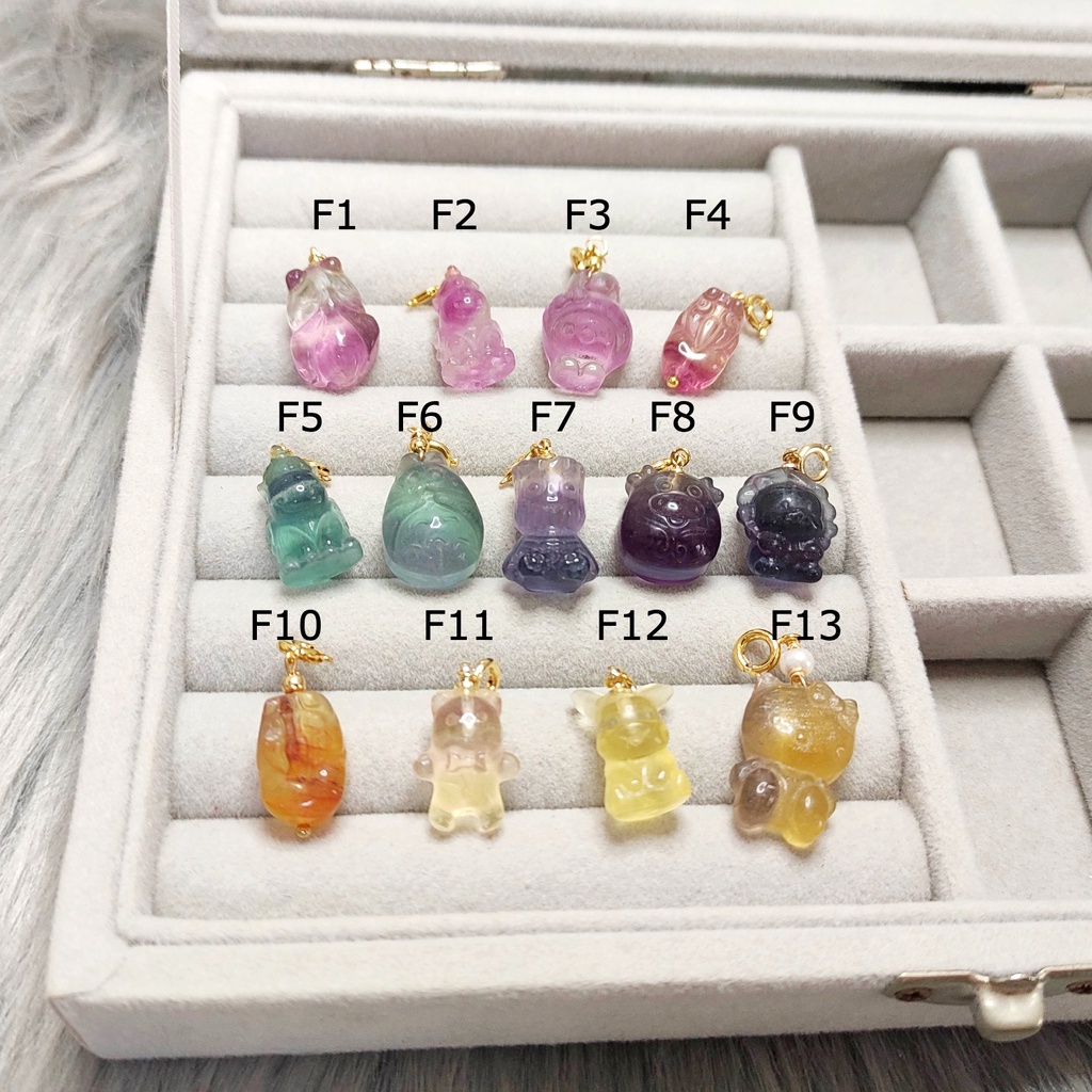 Fluorite Leo Groot Bear Unicorn Pikachu Hello Kitty Crystal Bracelet ...