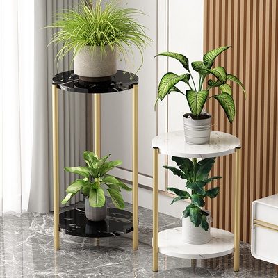 Modern light luxury flower shelf living room floor-standing rack simple ...