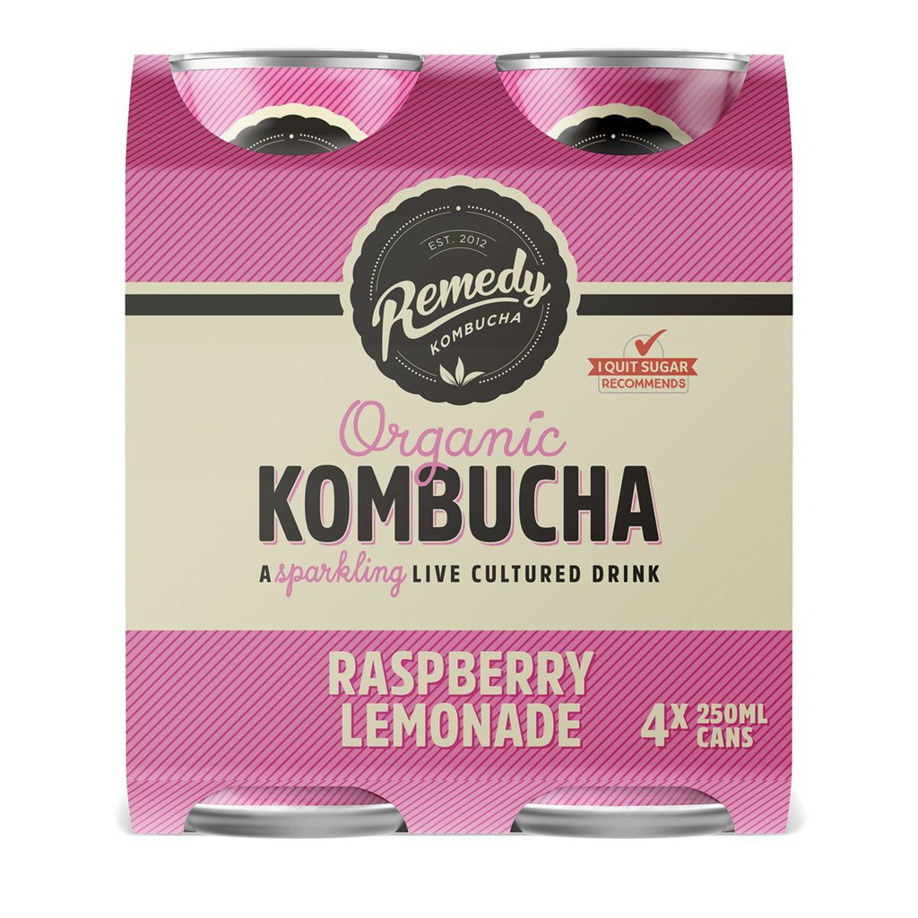 Remedy Kombucha Multi Pack - Raspberry Lemonade (250ml) | Shopee Singapore
