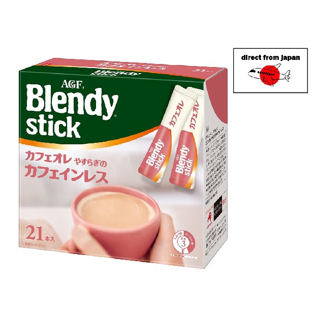 AGF Blendy Stick Cafe au Lait "Yasuragi" Decaffeinated 21 Bottles ...
