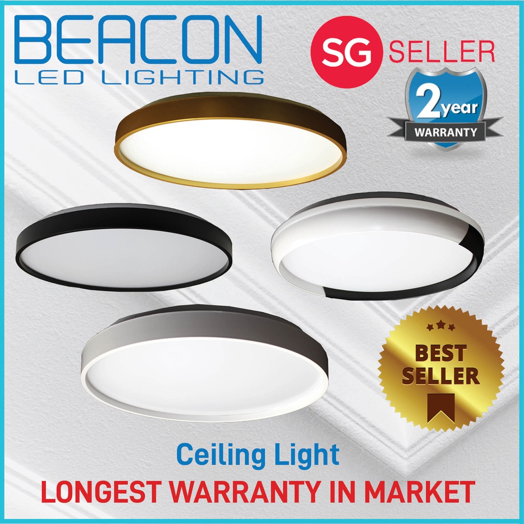 BEACON LED 26W/38W/48W Ceiling Light - Full Frosted Matt Cover - Day ...
