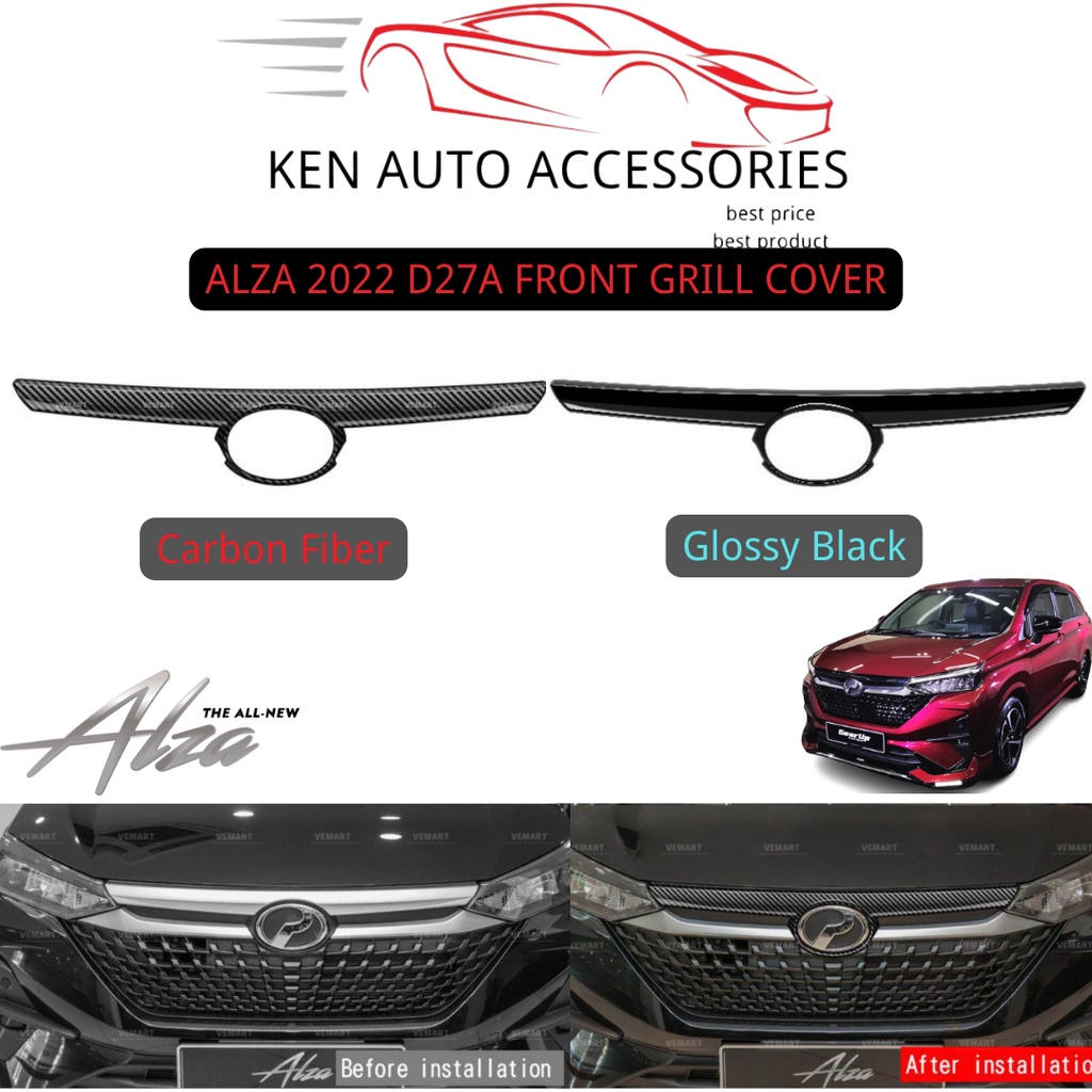 ALZA 2022-2024 D27A FRONT GRILL COVER / FRONT GRILL TRIM GARNISH CARBON ...