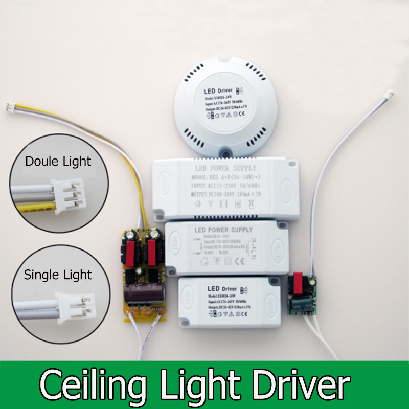1Pcs 12-48W Ceiling Lamp Drivers AC175-265V LED Transformer Segmented ...
