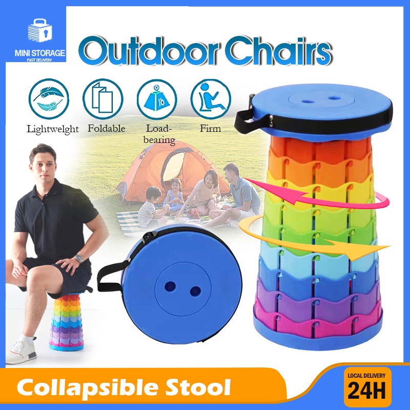 Telescopic Collapsible Foldable Stool Folding Sturdy Lightweight ...