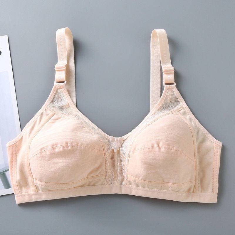 Full Cup pure cotton wireless bra thin middle-aged mother sponge-free ...