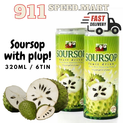 [911] S&A Soursop Juice With Plup Drinks 320ml x 6tin | Shopee Singapore