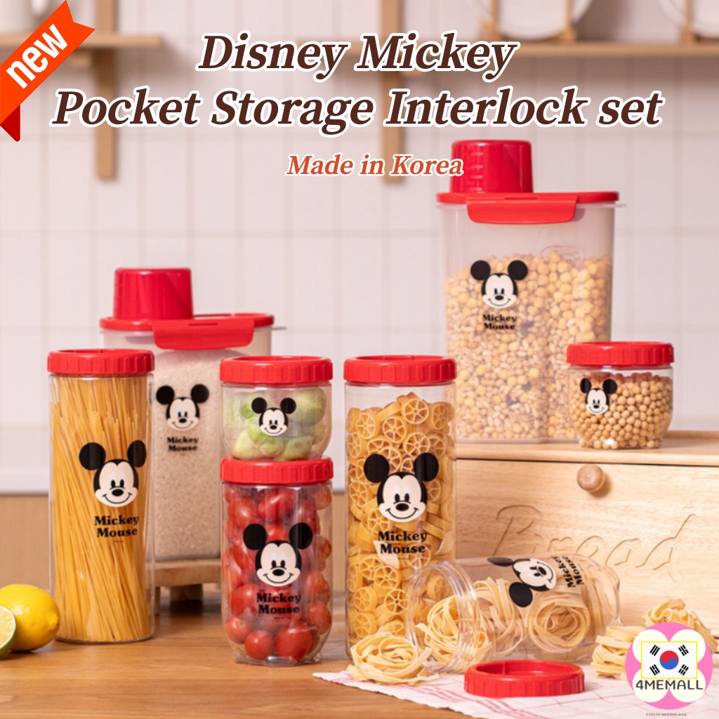LocknLock × Disney Mickey Pocket Storage Interlock Round Airtight ...