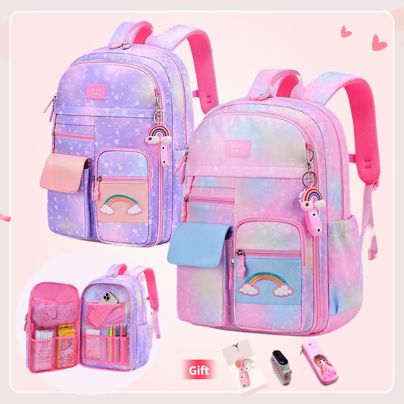 Galaxy Zippered School Backpack - Fridge Door Design for Primary Girls ...