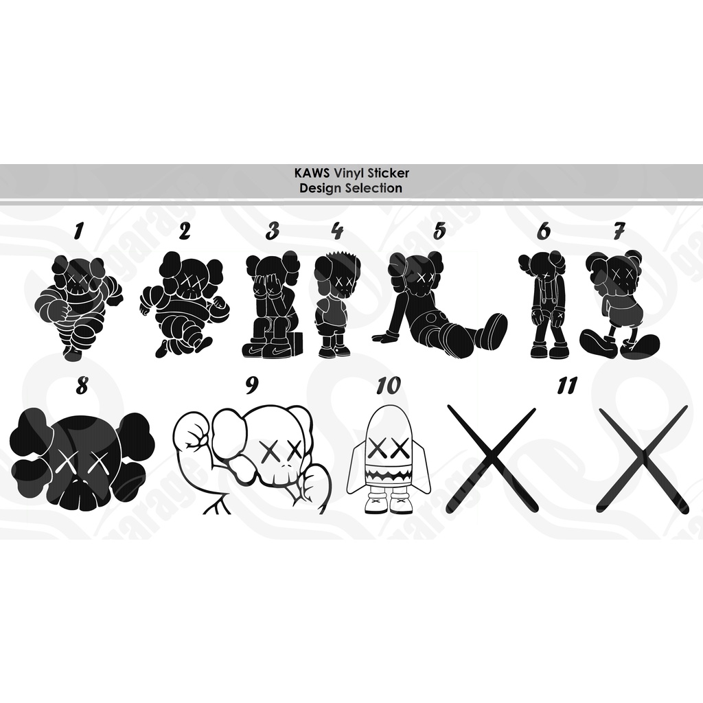 (SG) KAWS Design Vinyl Sticker / Decal (Matte, Chrome, Special Effect ...