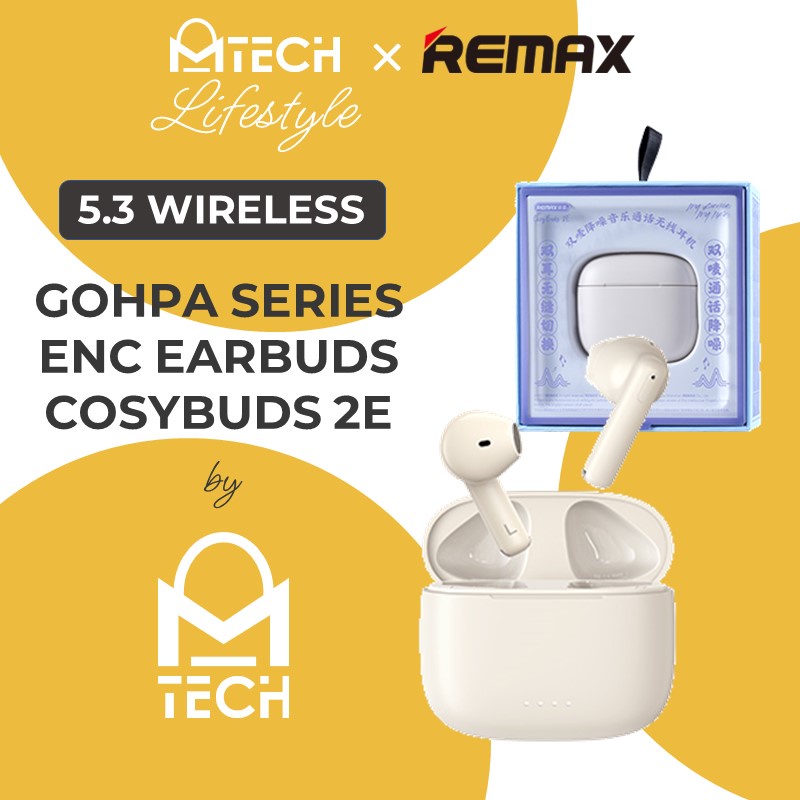 MTech Audio REMAX TWS Gohpa Series CozyBuds 2E ENC Earbuds for Music ...