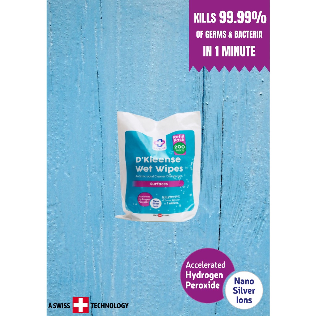 SANO-D D'Kleense Wet Wipes Refill Pack 200 Pieces (ACCELERATED HYDROGEN ...