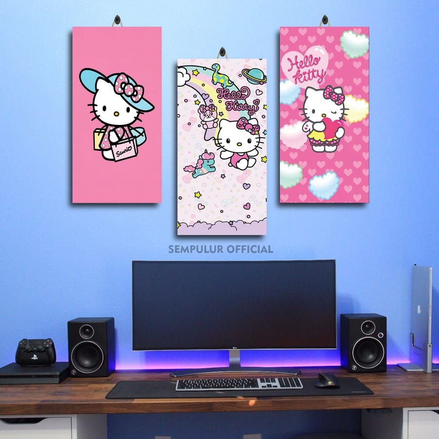 HIASAN DINDING 40-60 JUMBO CARTOON HELLO KITTY AND FRIENDS ROOM ...