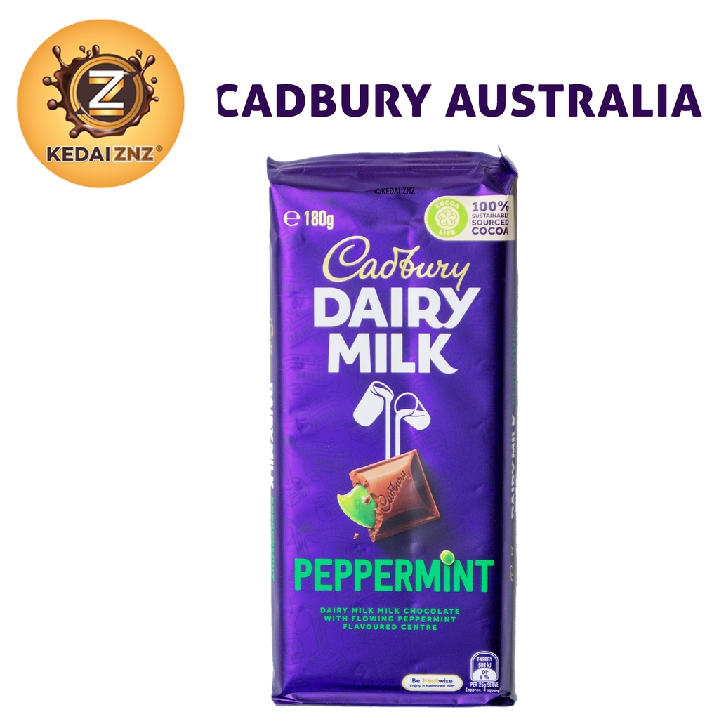 Chocolate Cadbury Dairy Milk PEPPERMINT Chocolate Bar 180g Coklat ...