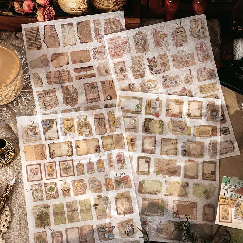 ENWEI 1 Pc [Miss Your Poem Series] Vintage Journal Stickers Washi Paper ...