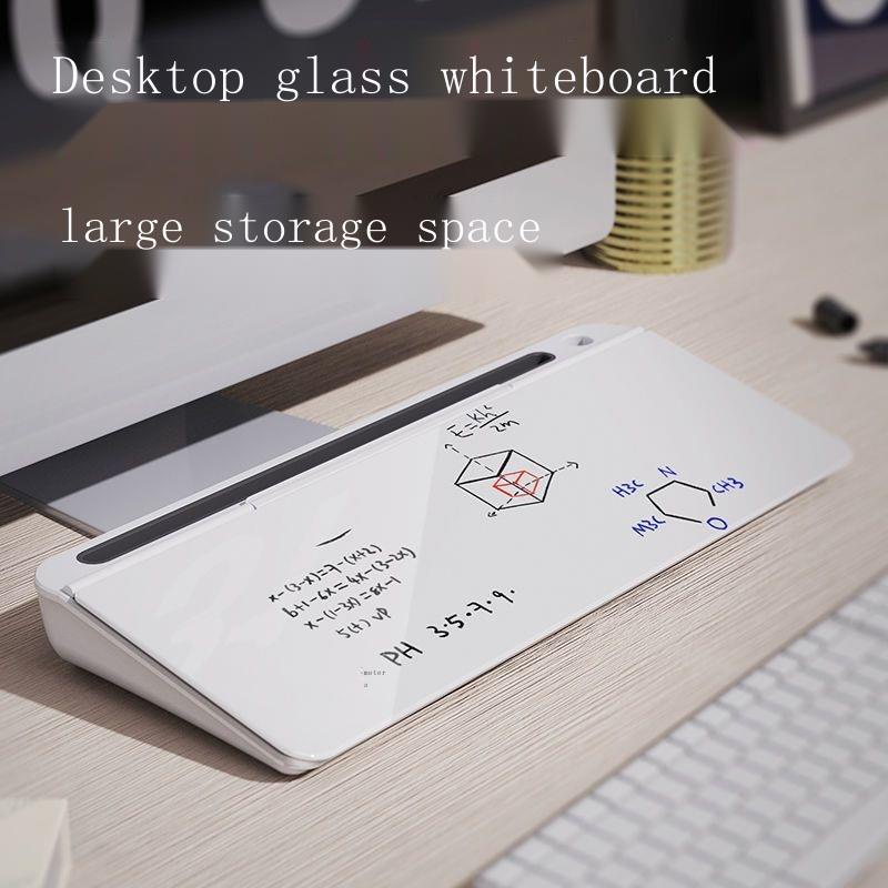 24h Desktop small whiteboard writing board tempered glass Deskboard ...