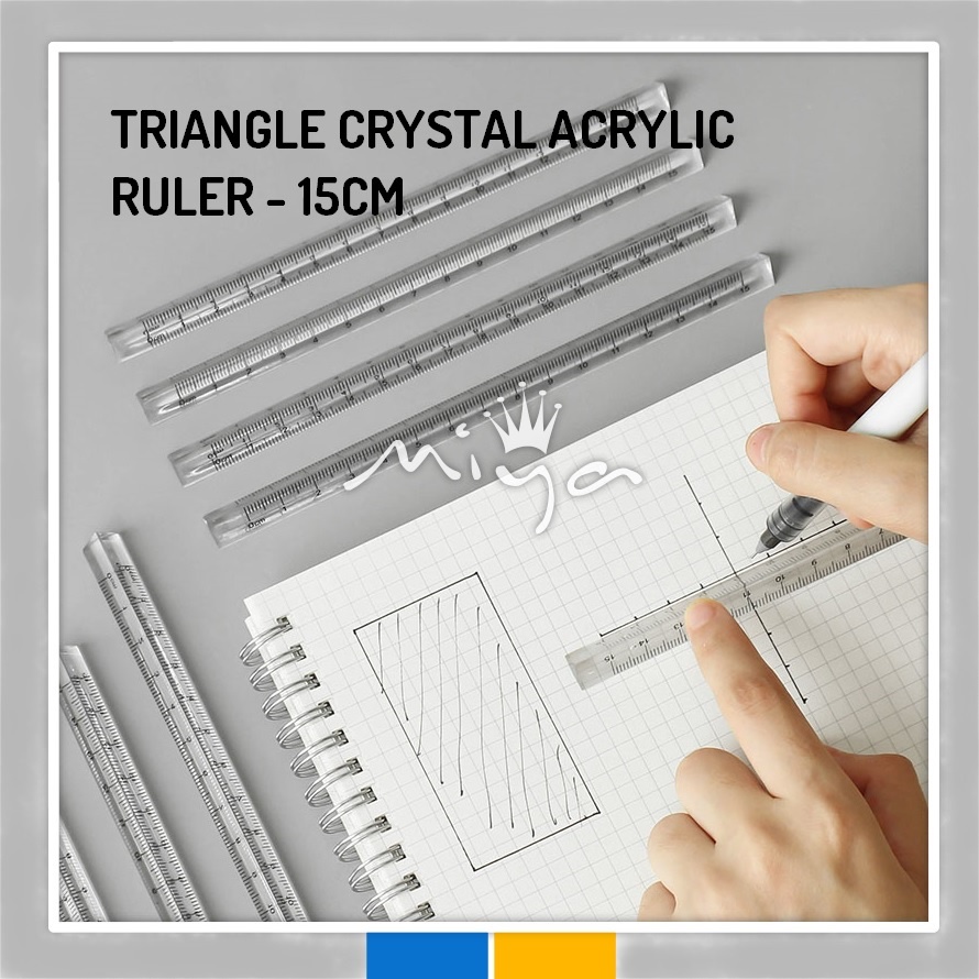 MIYA WERKSTATT CRYSTAL TRIANGLE RULER ACRYLIC RULER - 15CM | Shopee ...