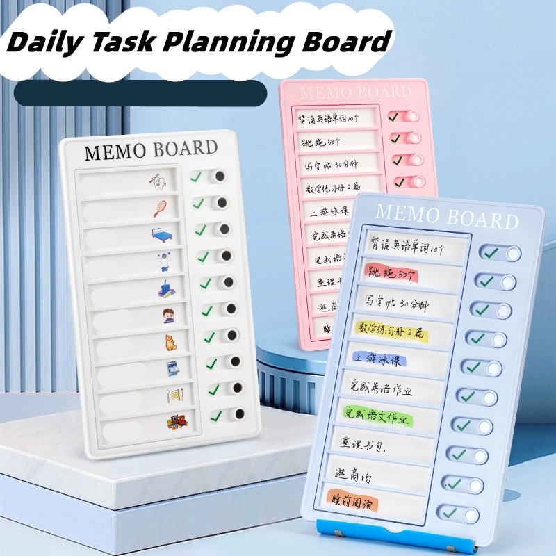 Reusable Planning Board Detachable Chores Checklist Board Self-discipline Punch Card Wall ...