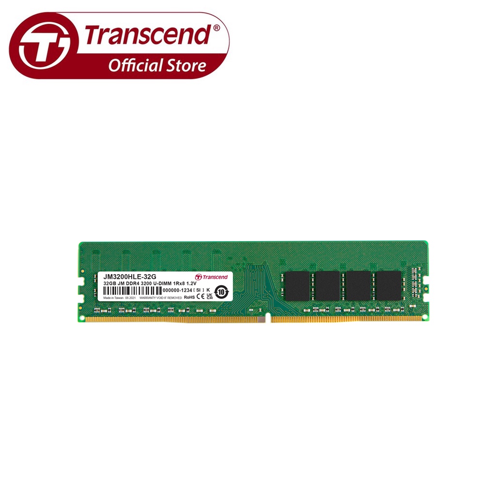 Transcend JetRAM 32GB DDR4 3200MHz CL22 NON-ECC 1.2V DIMM Desktop Memory JM3200HLE-32G | Shopee ...