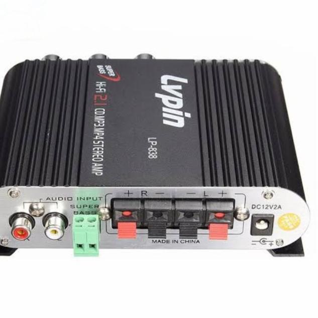 Ampli Treble Bass Booster 12V Mini Hifi Stereo AMPLIFIER LVPIN-LP-838 ...