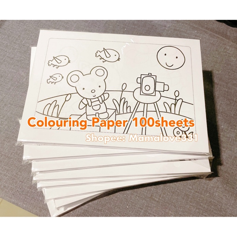 [Mamalove] Happy Kids ~ Colouring Paper 100 sheets (A5) colouring book ...