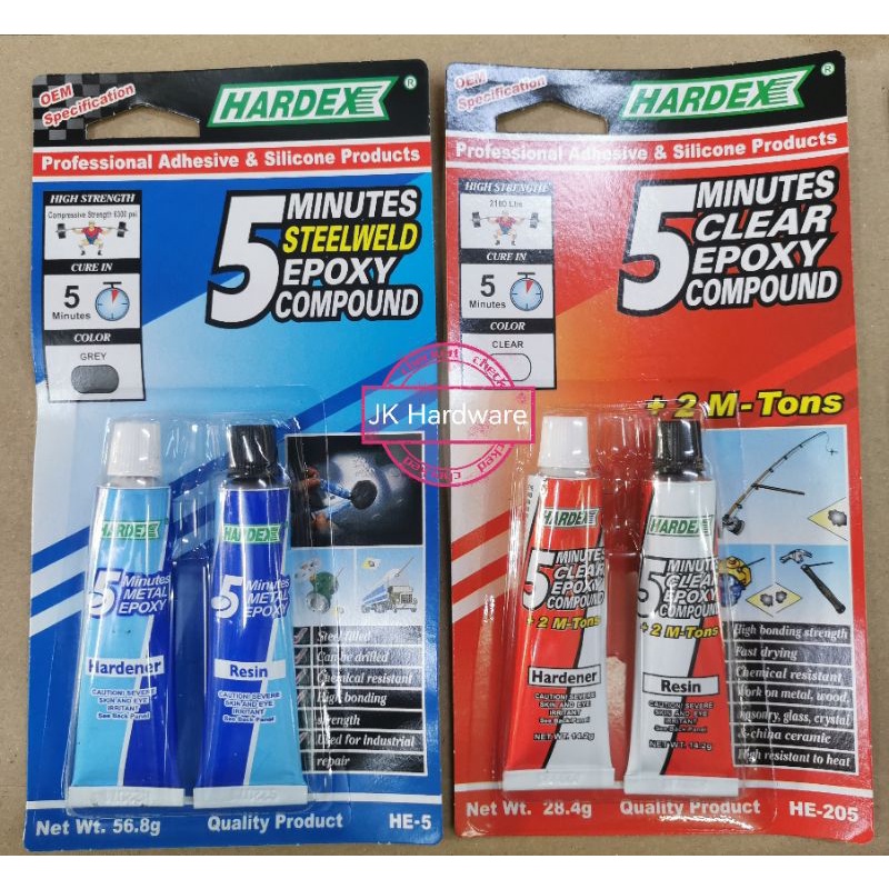 2 Ton Gum / 5 minutes steelweld epoxy Compound (Grey/Clear) | Shopee ...