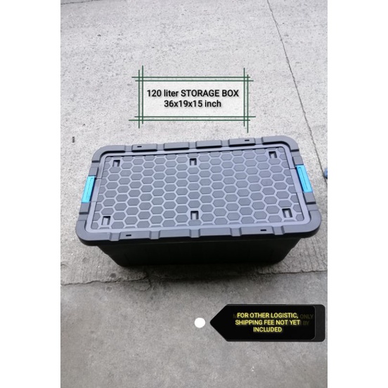 120 liter storage box black long box with wheels (for other logistic ...