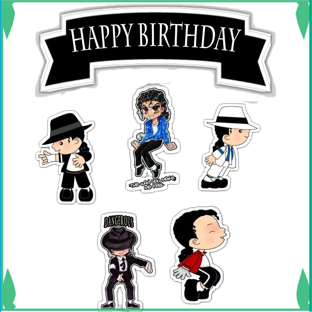 Cake TOPER BIRTHDAY CAKE TOPPER / CUSTOM CAKE DECORATION MICHAEL JACKSON FADHILSOUVENIR | Shopee ...