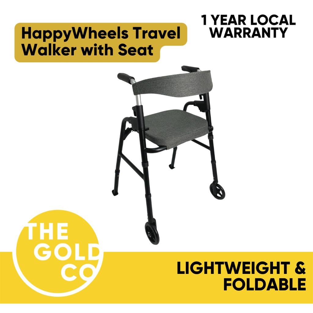 HappyWheels Travel Walker with Seat For Elderly/Seniors | Shopee Singapore