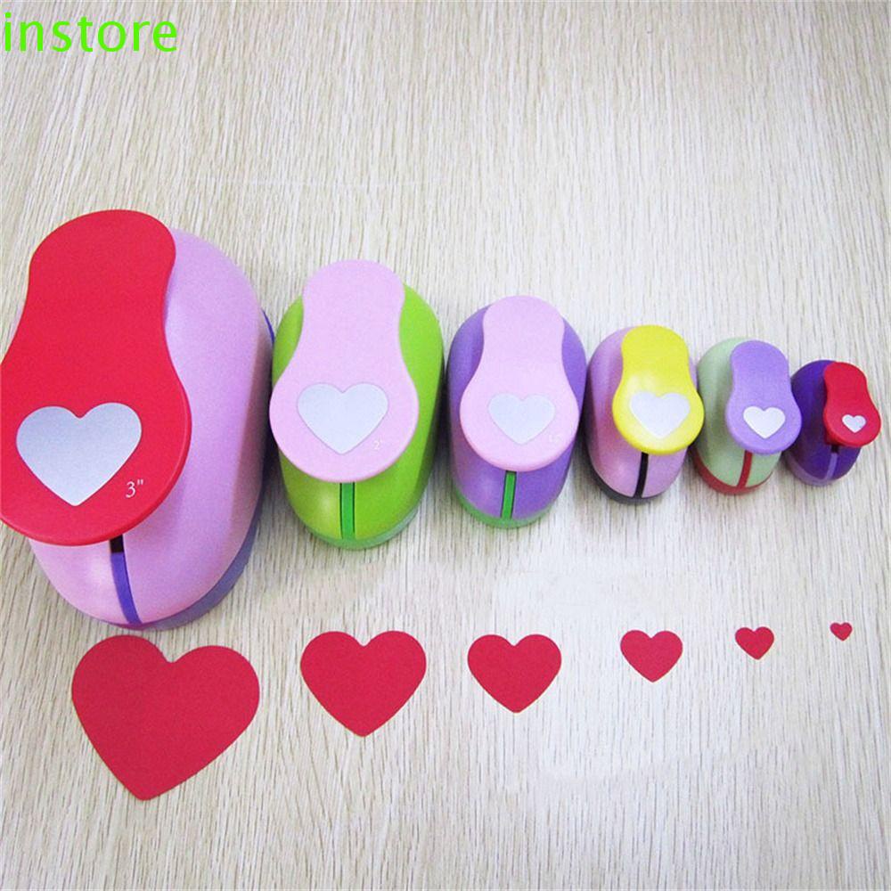 INSTORE Embossing Punches DIY Handmade for Paper Rounder Puncher Heart ...