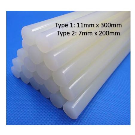 Hot White Glue Sticks fpr Hot Glue Refills Diameter 11mm x 300mm/7mm x ...