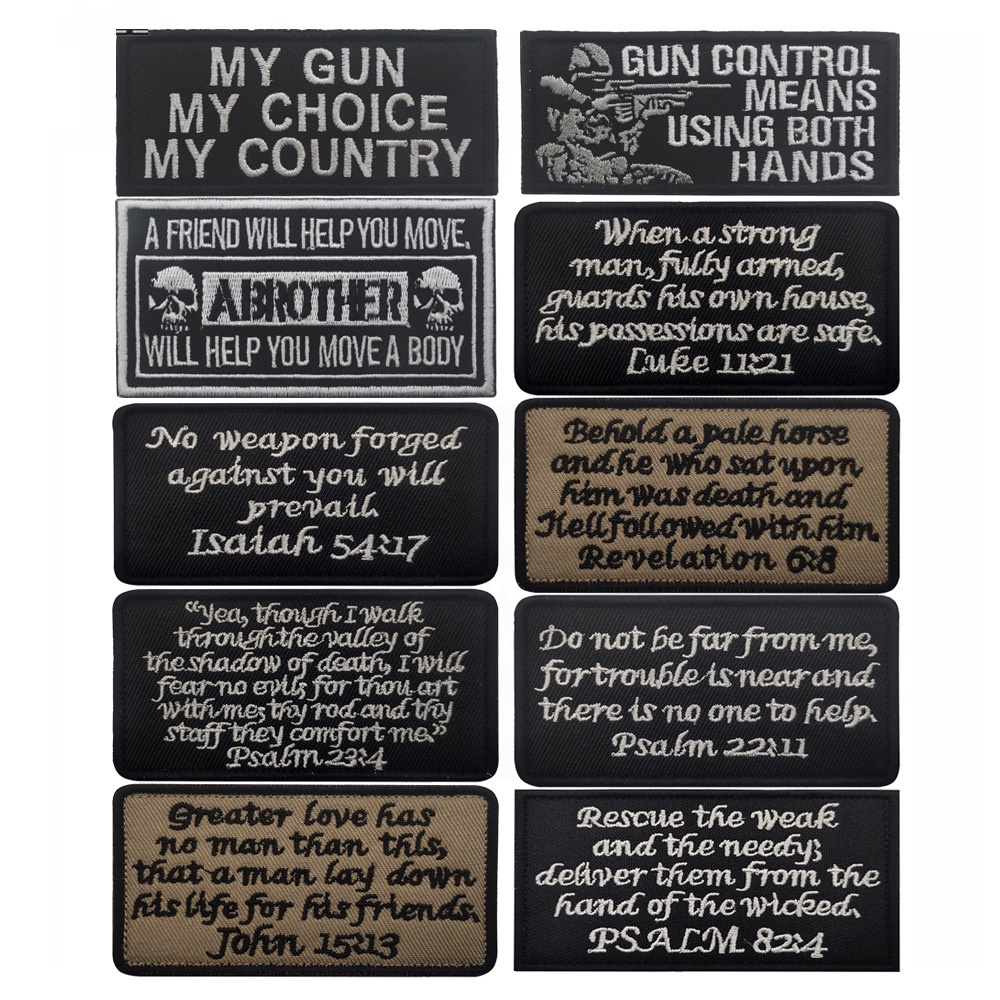Unique Patch English Famous Sentences Bible Quotes 3D Embroidered ...
