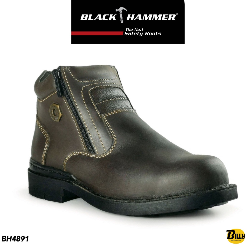 Black Hammer Brand with Double Zip Steel Toe Safety Shoe ( BH4891 ...