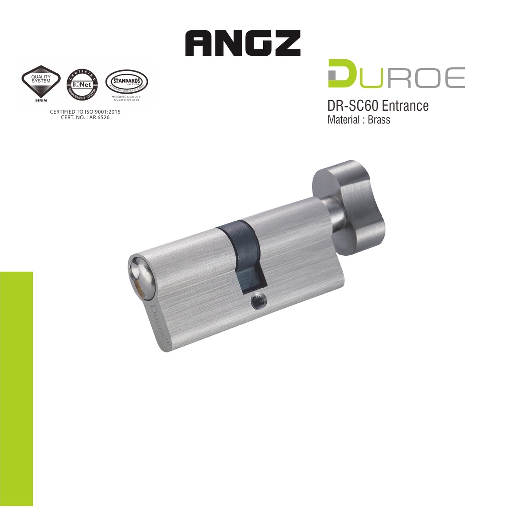 Non-Computer Cylinder Room Door Lock DUROE Cylinder DR-SC60 Brass ...