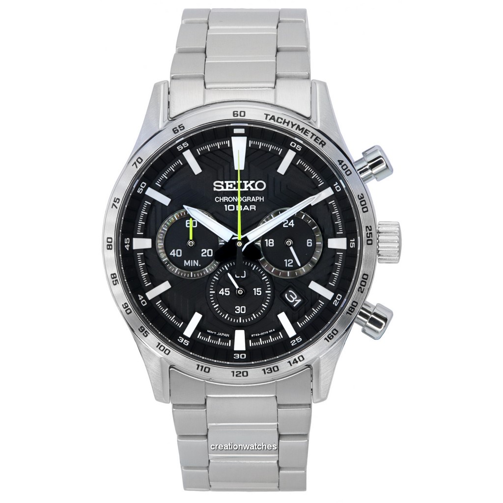 Seiko Urban Sports Chronograph Black Dial Quartz SSB413 SSB413P1 ...