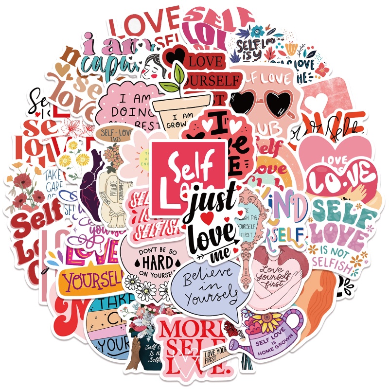 50pcs Self Love Stickers for Tumbler Waterproof Self Care Love Yourself ...
