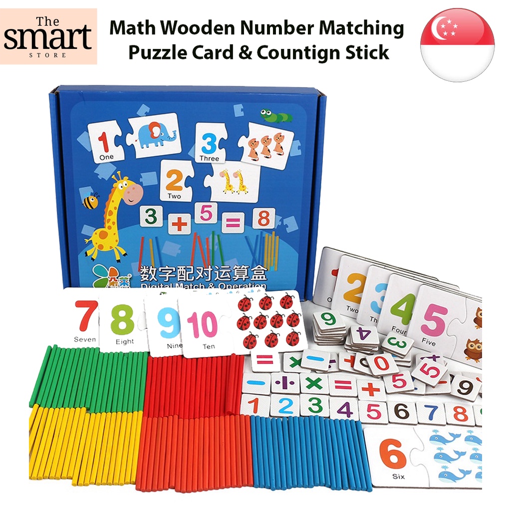 [SG SELLER]Mathematic Kids Early Learning Wooden Number Matching Puzzle ...