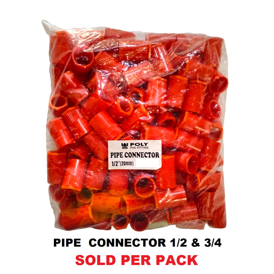 POLY BRAND PVC ORANGE PIPE CONNECTOR 1/2 & 3/4 (PER PACK) | Shopee ...