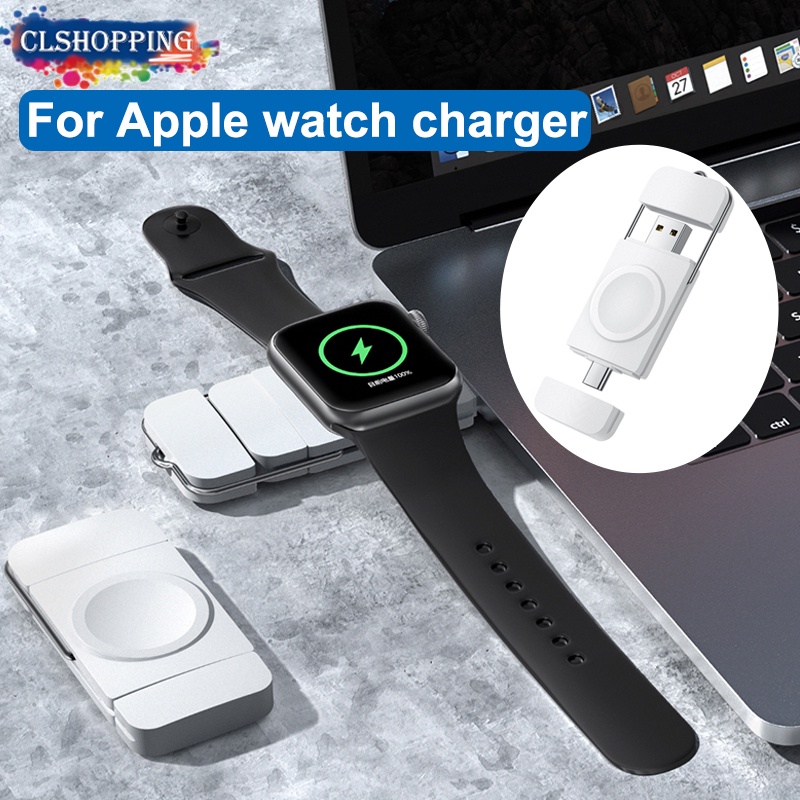 USB TypeC Dual Ports Fast Magnetic Charger for Apple Watch Series 1-8 ...
