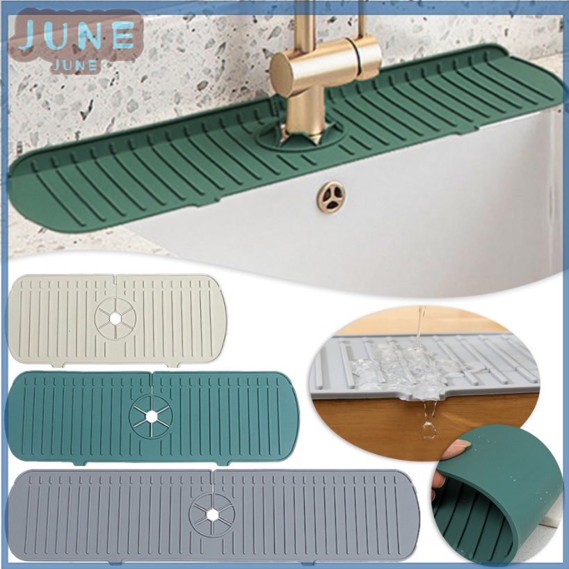 Latest Lengthen Silicone Faucet Splash Guard Mat Sink Drain Pad ...