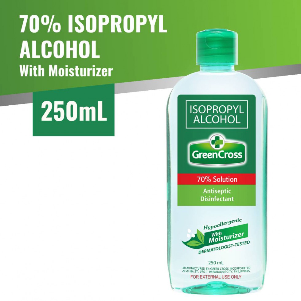Green Cross Alcohol 70% With Moisturizer Isopropyl 250Ml | Shopee Singapore