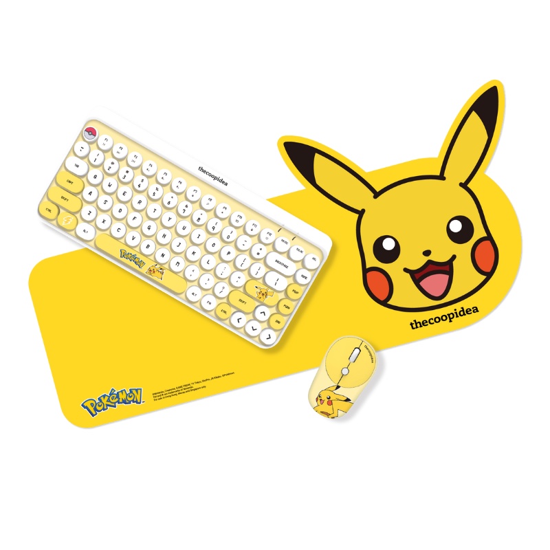Pokémon TAPPY Wireless Keyboard & Mouse Set Pikachu Eevee Snorlax ...