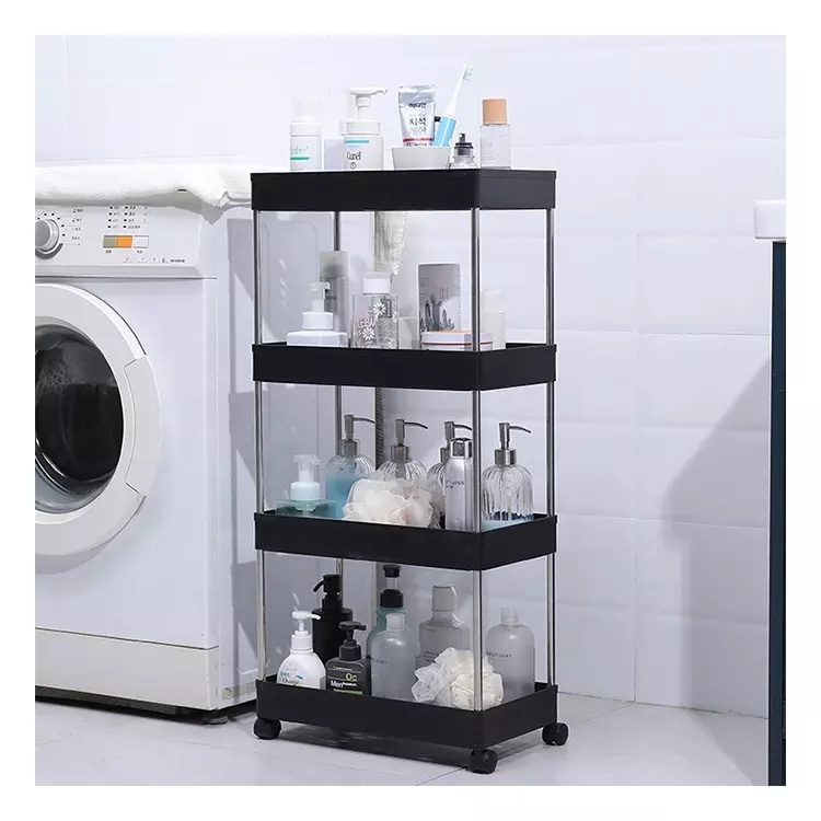 Square Tier Kitchen Shelf/Bathroom Shelf/Wheel Stacking Rack 3-tier ...