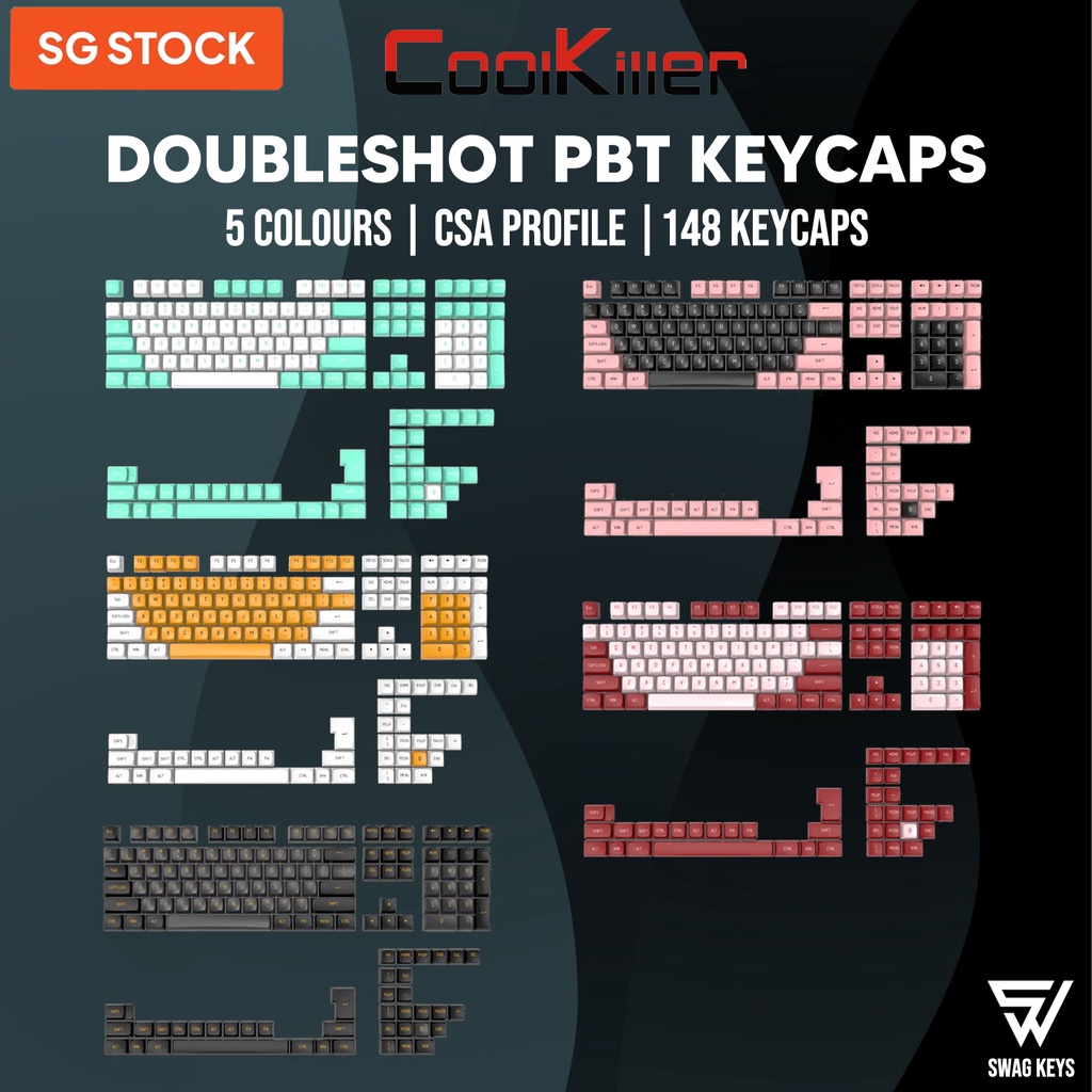 【SG】COOLKILLER CSA Profile Double Shot PBT for 61 / 68 / 87 / 104 Key ...