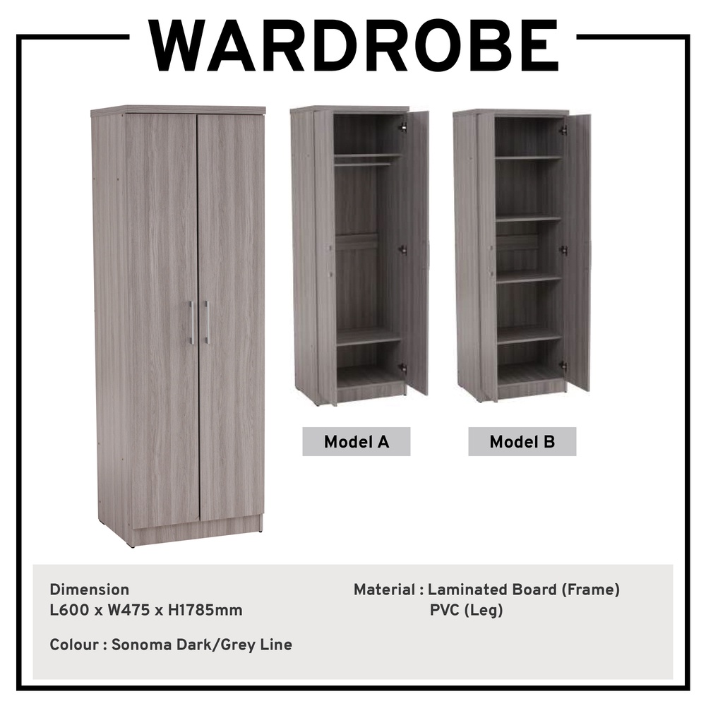 2 Door Wardrobe 2 Door Cabinet Cloth Cabinet Cupboard Storage Cabinet ...