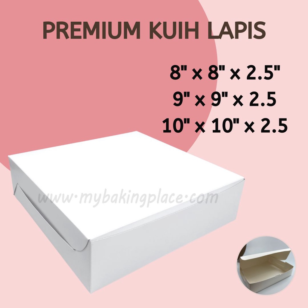 Kotak Kek Cake Box Kotak Kuih Lapis White Box Plain Box Premium Box ...