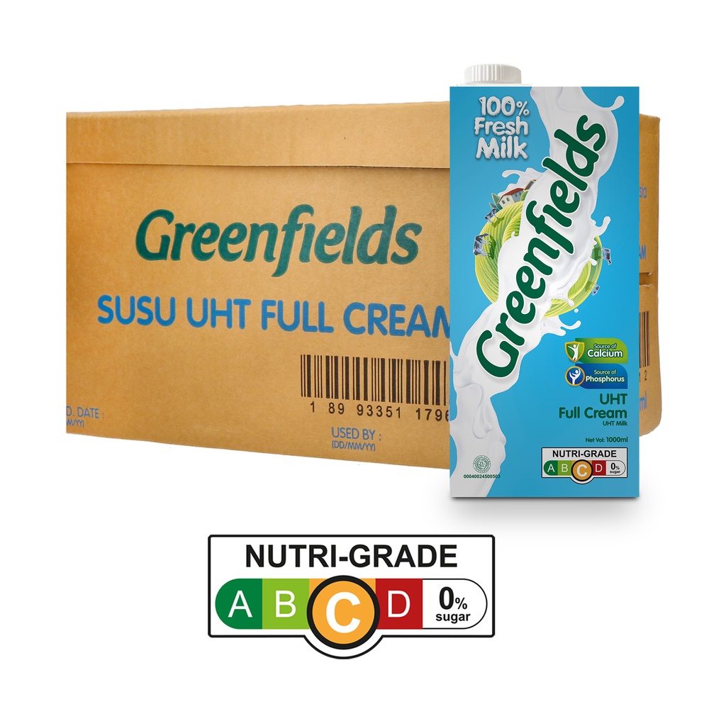[1 Carton] Greenfields UHT Full Cream Milk (12x1L) | Shopee Singapore