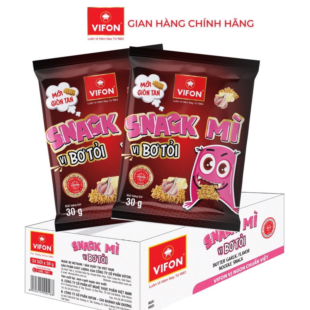Vifon Garlic Butter Noodle Snack 24 Packs (30gr / Pack) | Shopee Singapore